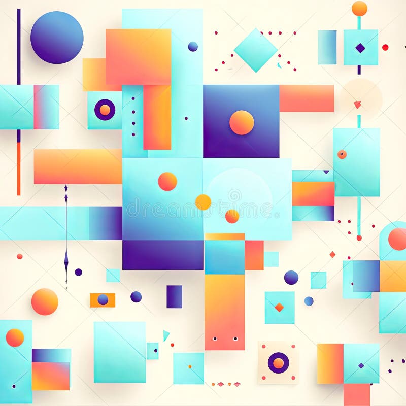 Vibrant Abstract Painting with Star in Center Stock Photo - Image of ...