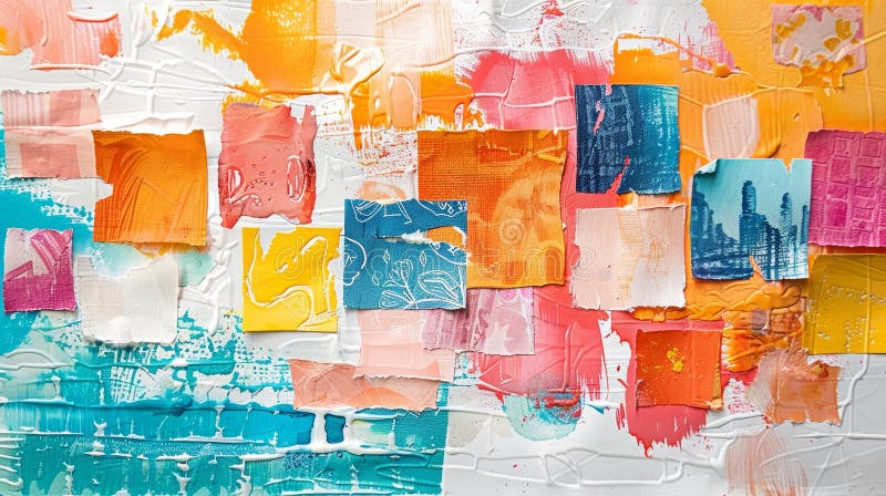 Vibrant Abstract Paper Arts Collage with Colorful Textures and Layers ...