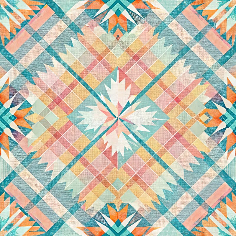 A Patchwork of Geometric Shapes and Patterns Form a Captivating Meadow Inviting the Viewer into ...