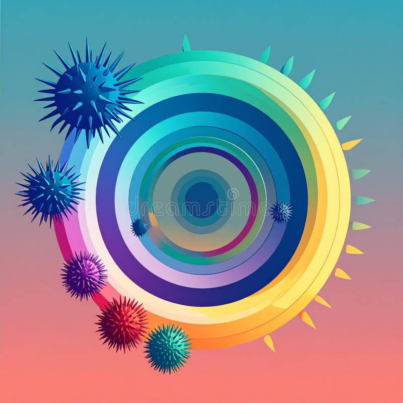 Vibrant Abstract Pathogen Invasion Illustration Stock Illustration - Illustration of swarm ...