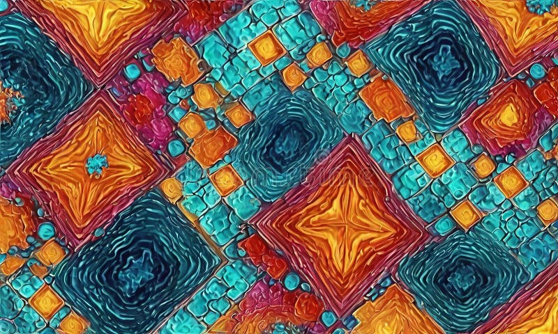 Vibrant Abstract Pattern Features Overlapping Diamond Shapes in Shades ...