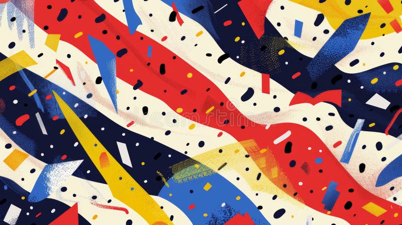 Vibrant Abstract Pattern Featuring Bold Colors, Dynamic Shapes, and ...
