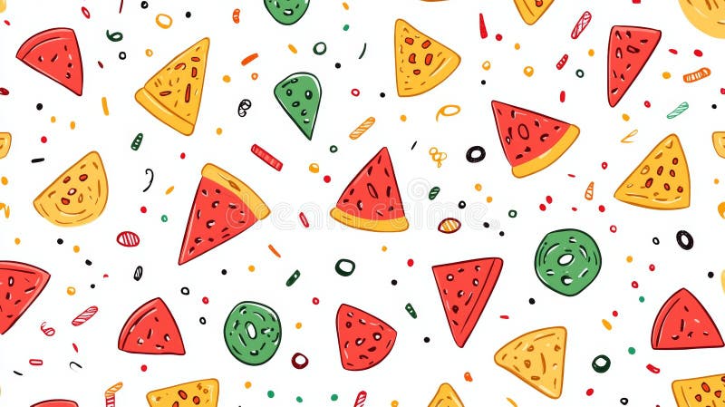 A Vibrant Abstract Pattern Featuring a Playful Arrangement of Colorful ...