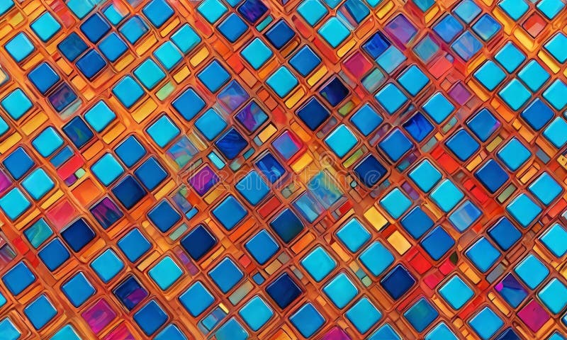 Vibrant Abstract Pattern Overlapping Blue and Orange Squares Creates ...