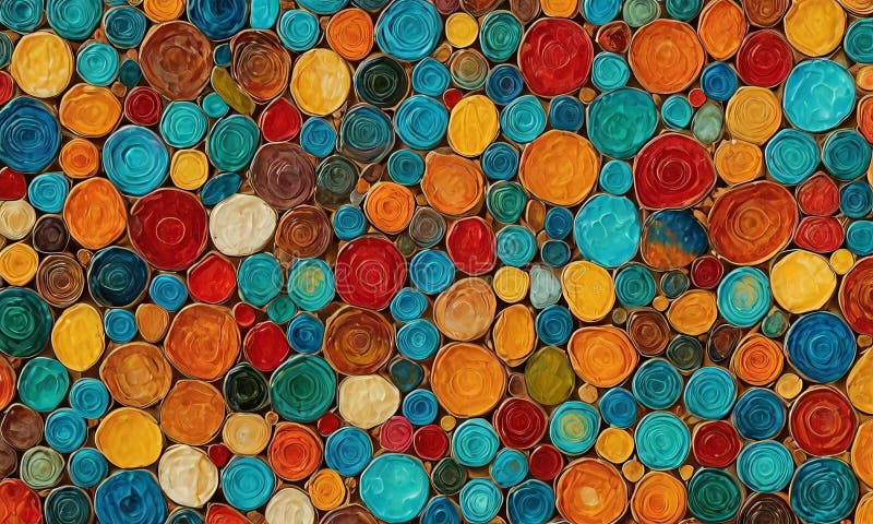 Vibrant Abstract Pattern Overlapping Circles In Various Colors