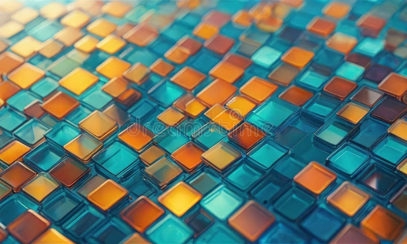 Vibrant Abstract Pattern Overlapping Orange and Blue Squares Creates ...