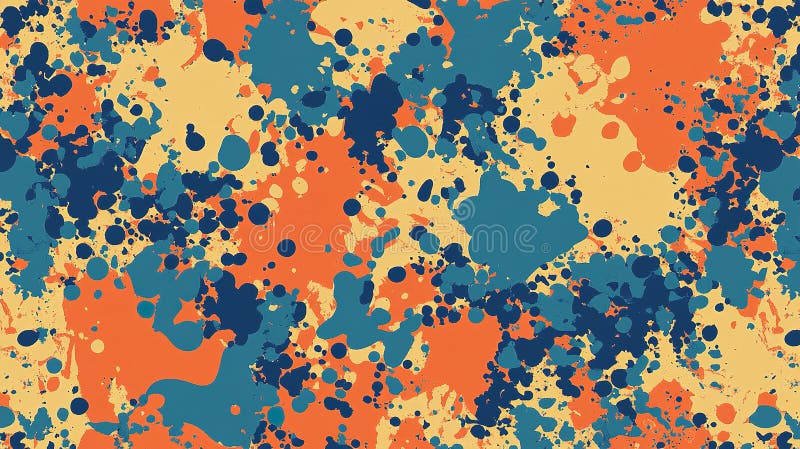 Vibrant Abstract Pattern with Splashes of Blue, Orange, and Yellow on a ...