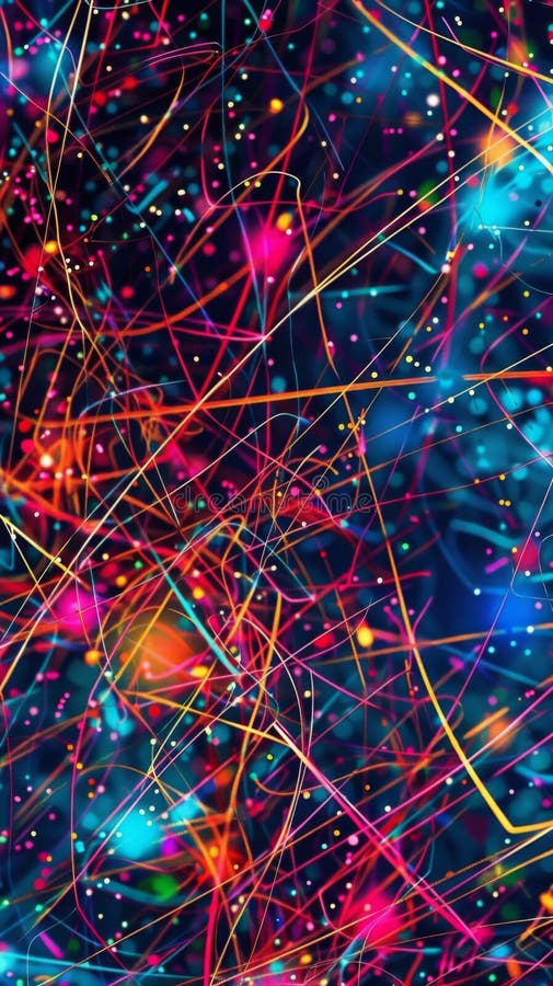 Vibrant Abstract Patterns Light Up the Dark in a Colorful Digital ...