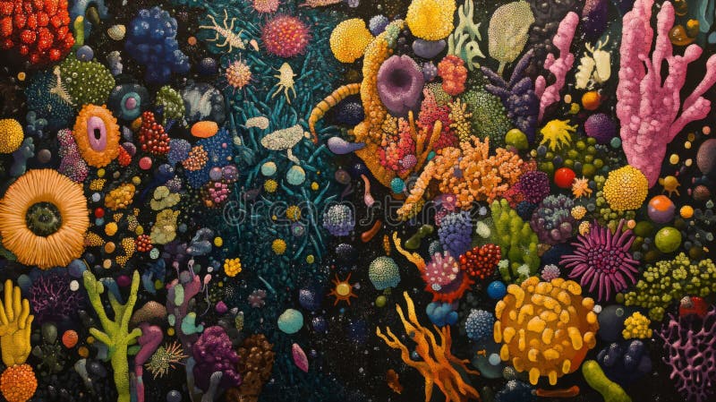 Vibrant Abstract Pixel Art of Underwater Life Stock Illustration ...