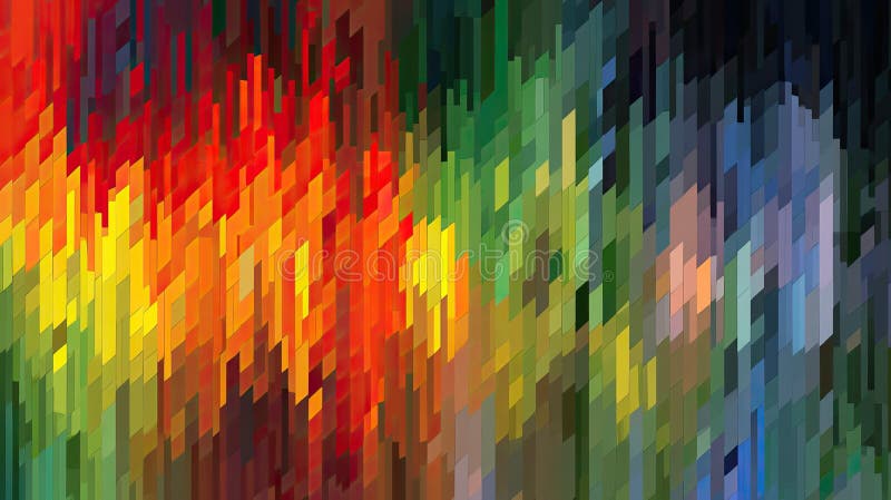 Vibrant Abstract Pixel Pattern with Rainbow Colors for Digital Art and ...