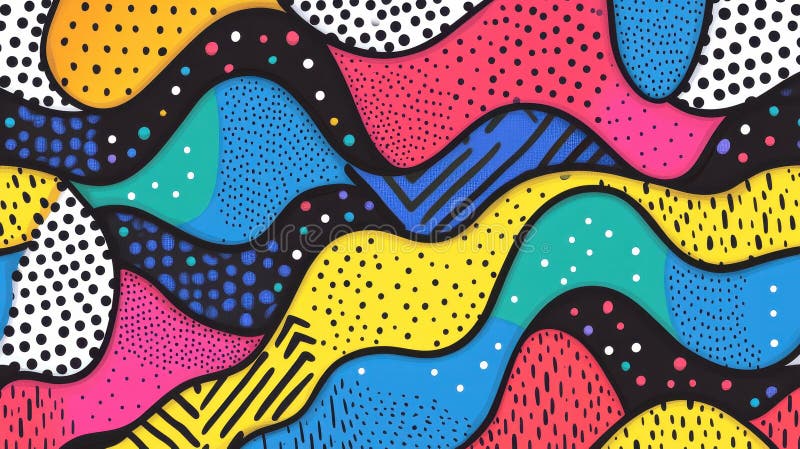 Vibrant Abstract Pop Art Background Featuring a Unique Wave Pattern and ...
