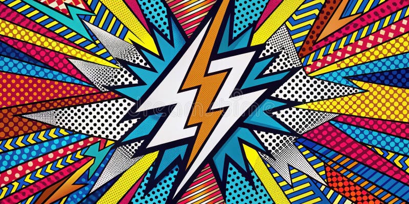 Vibrant Abstract Pop Art Design Featuring Bold Geometric Shapes and ...