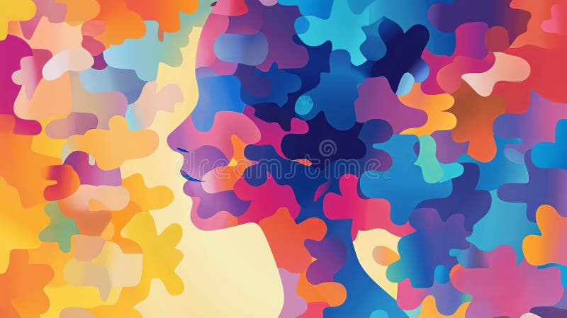 A Vibrant Abstract Puzzle Pattern with Diverse Colors Symbolizing ...
