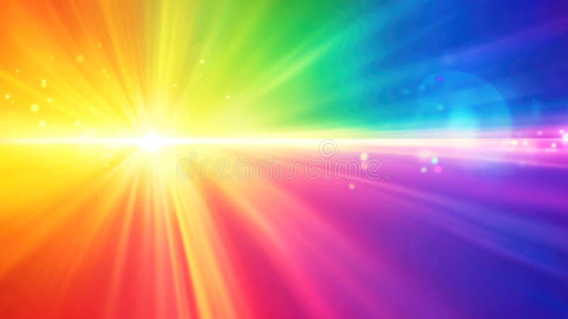 Vibrant Abstract Rainbow Light Glare on Plain Background with Soft ...
