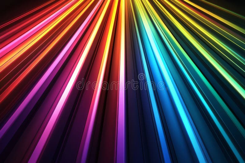 Vibrant Abstract Rainbow Spectrum with Glowing Parallel Lines Against a ...