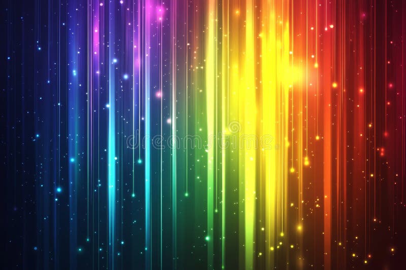 Vibrant Abstract Rainbow Spectrum with Glowing Parallel Lines on a Dark ...