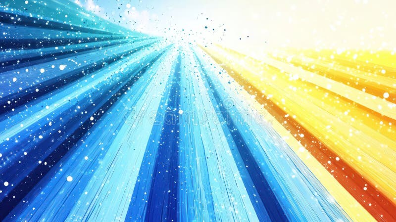 Vibrant Abstract Rays of Blue and Yellow Light Radiating Outward ...