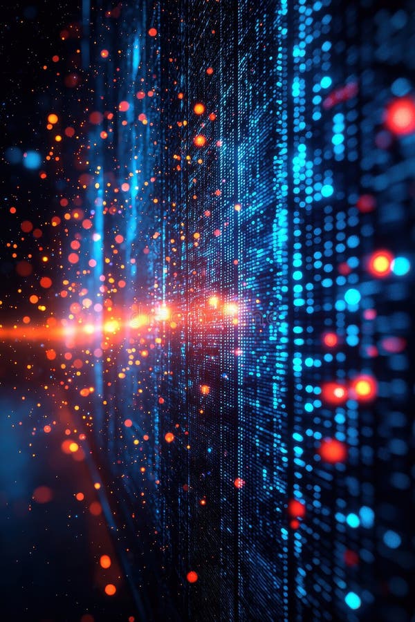 Dynamic Abstract Background with Sparkling Digital Lights and Bokeh ...