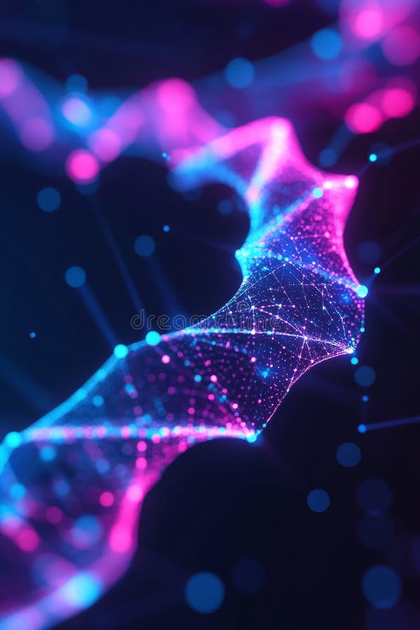 A Vibrant Abstract Representation of a Digital Wave, Featuring Glowing ...