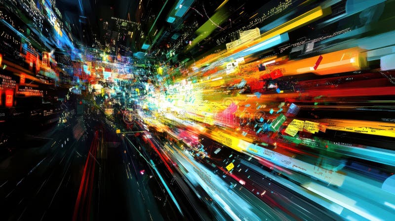 A Vibrant Abstract Representation of Dynamic Movement and Energy in a ...