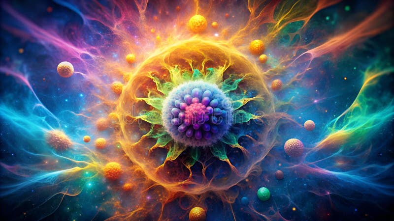 A Vibrant, Abstract Representation of the First Spark of Life Emerging ...