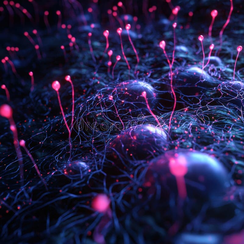 A Vibrant Abstract Representation of Glowing Structures Showcasing ...