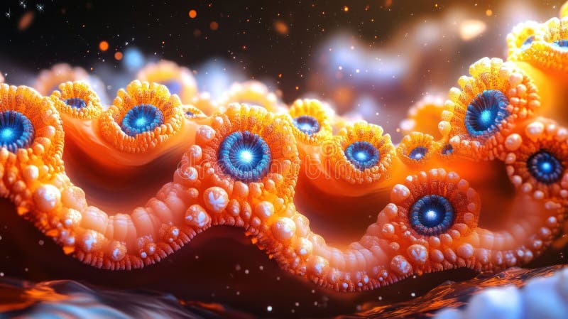 A Vibrant, Abstract Representation of Organic Structures Resembling ...