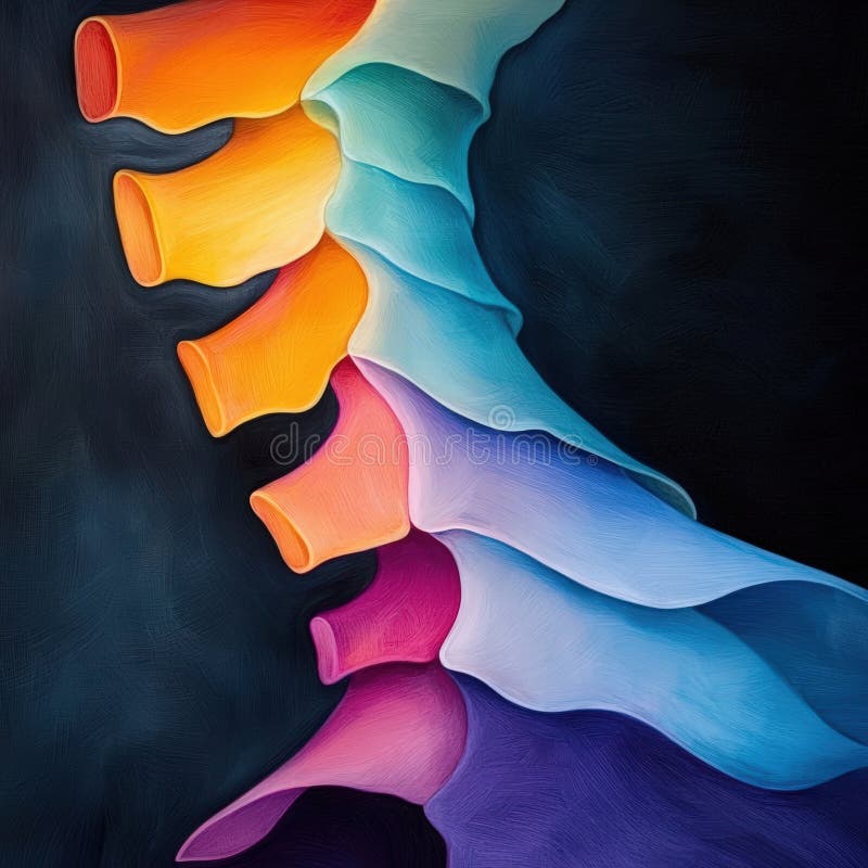 A Vibrant Abstract Representation of a Spine Showcasing a Gradient of ...