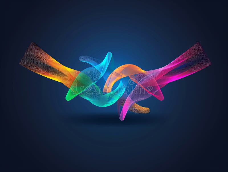 Abstract Representation of Team Collaboration with Vibrant Hand Shake ...