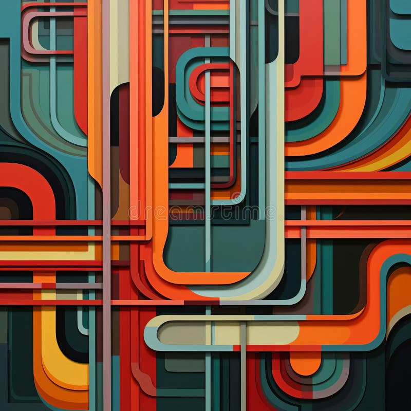 Vibrant Abstract Rug Depot with Modular Constructivist Designs Stock ...