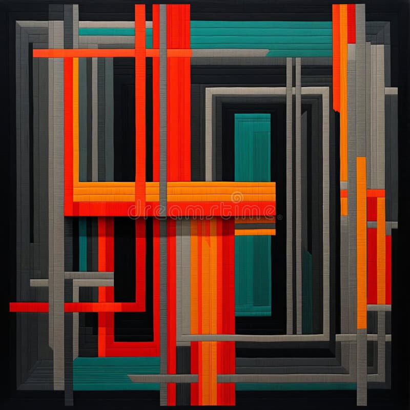 Vibrant Abstract Rugs with Modular Constructivist Design Elements Stock ...