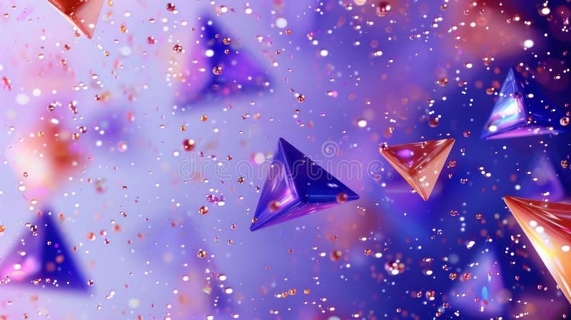 A Vibrant Abstract Scene Featuring Floating Geometric Shapes and ...