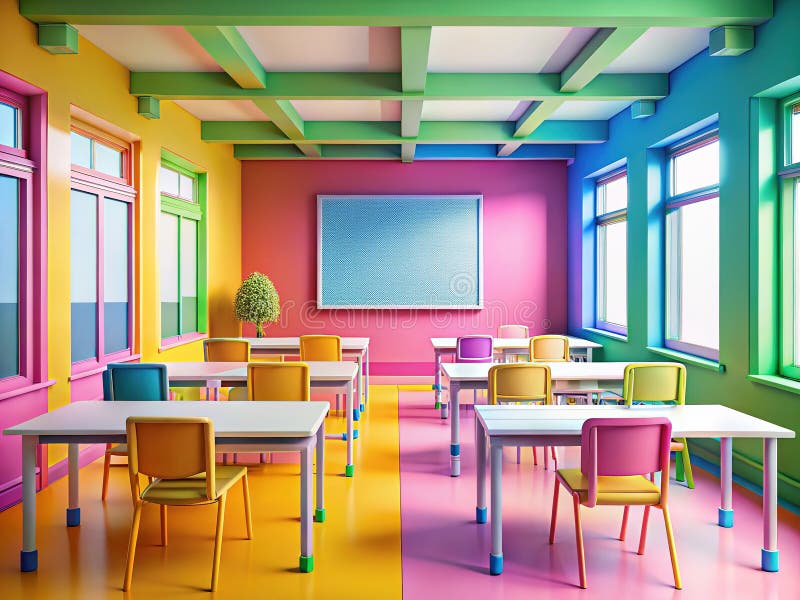 Vibrant Abstract School Elements a Pastel Color Palette Design for ...