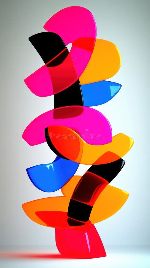 A Vibrant Abstract Sculpture Made of Colorful, Translucent Shapes ...