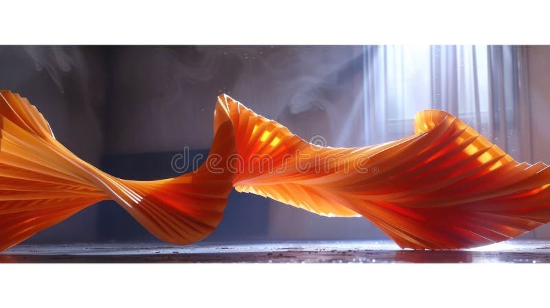 A Vibrant, Abstract Sculpture Made of Twisted, Layered Material in a ...