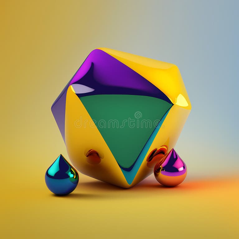 Vibrant Abstract Shapes: a Bright and Solid Multi-Colored Object ...