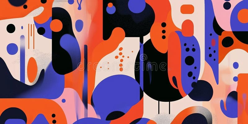 Vibrant Abstract Shapes in Red, Blue, and Black Creating a Dynamic ...