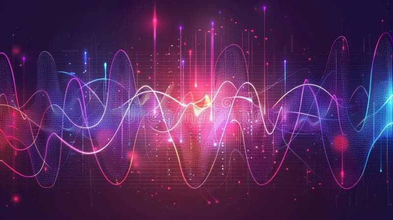 Vibrant Abstract Soundwave Background with Neon Lights Stock Photo ...