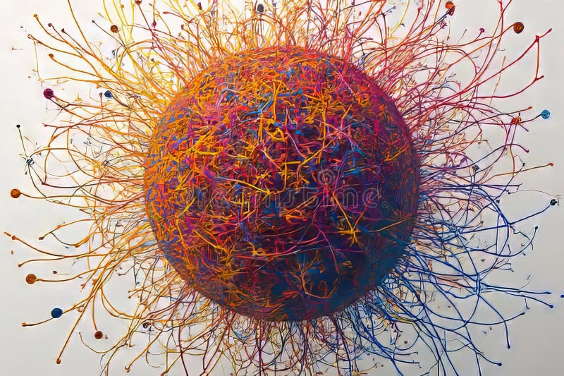 Vibrant Abstract Sphere Installation a Colorful Interconnected Network ...