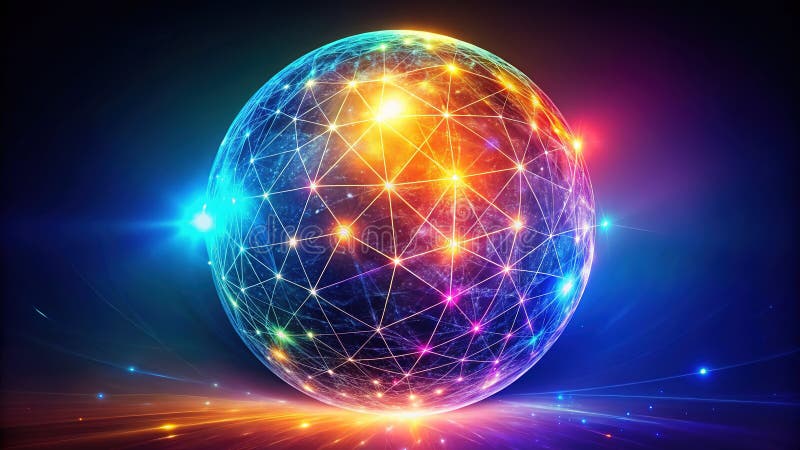 A Vibrant Abstract Sphere Visualization of Global Internet Connectivity ...