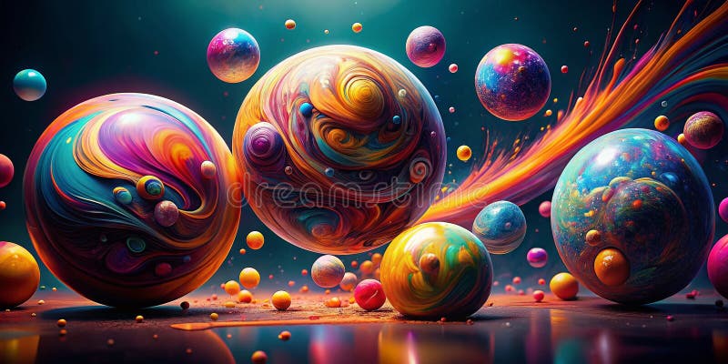 Vibrant Abstract Spheres Dance in a Cosmic Dance of Colors a Stunning ...