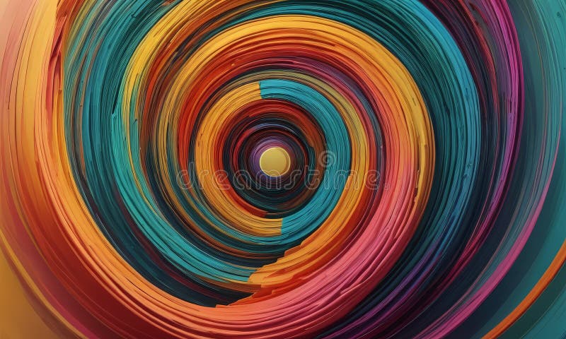 Vibrant Abstract Spiral Pattern with Concentric Circles Varying Colors ...