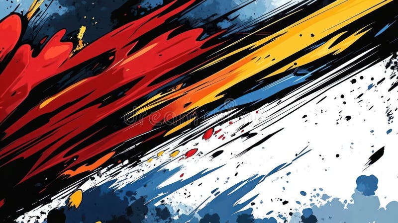 Vibrant Abstract Splash of Colors in Dynamic Brushstroke Style Stock ...