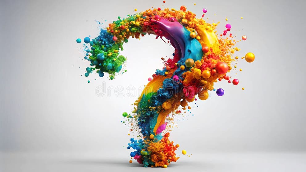 Vibrant Abstract Splash Question Mark Design a Colorful Burst of ...