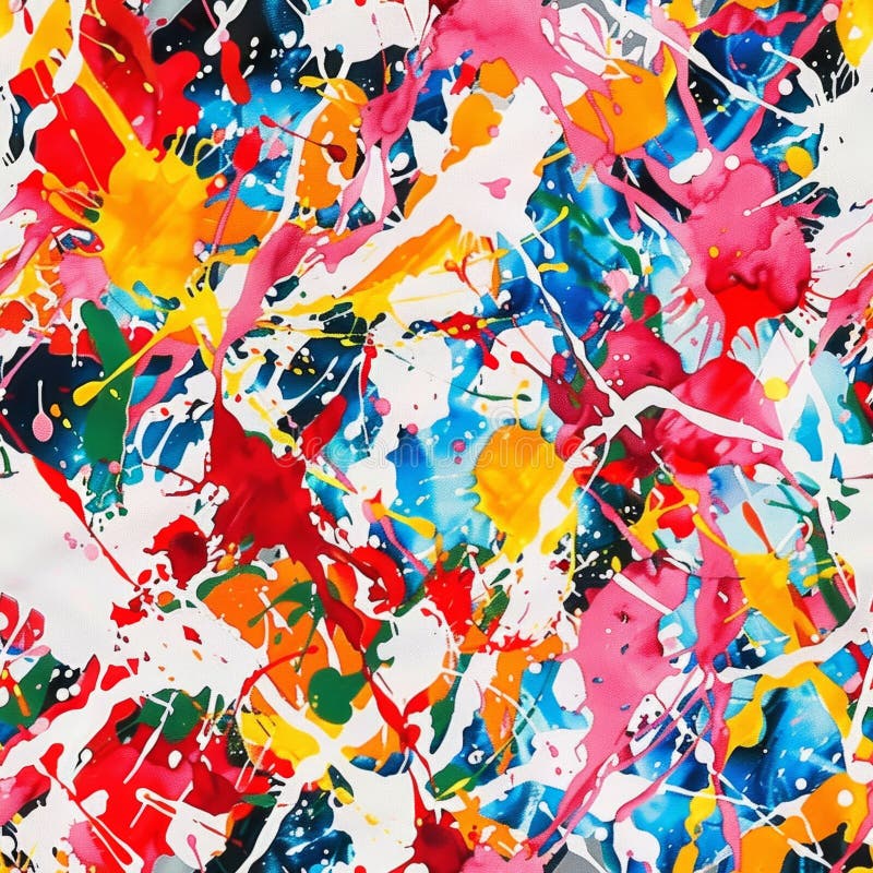 Vibrant Abstract Splatter Painting with Colorful Paint Drops Stock ...