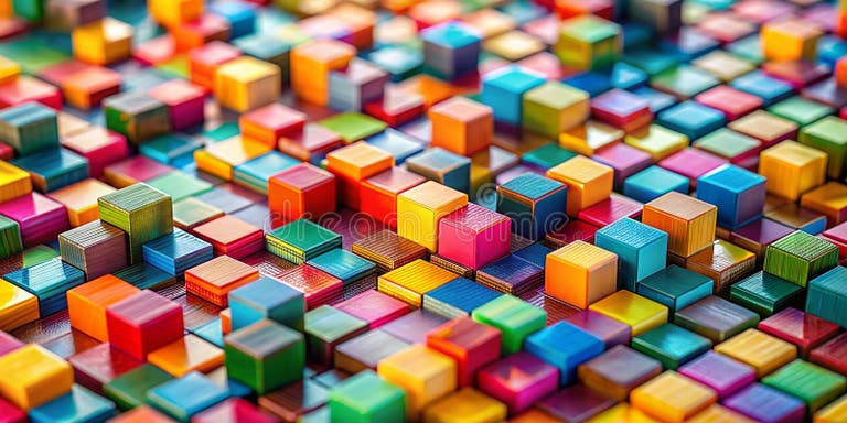 Vibrant Abstract Square Design with Miniature TiltShift Effect ...
