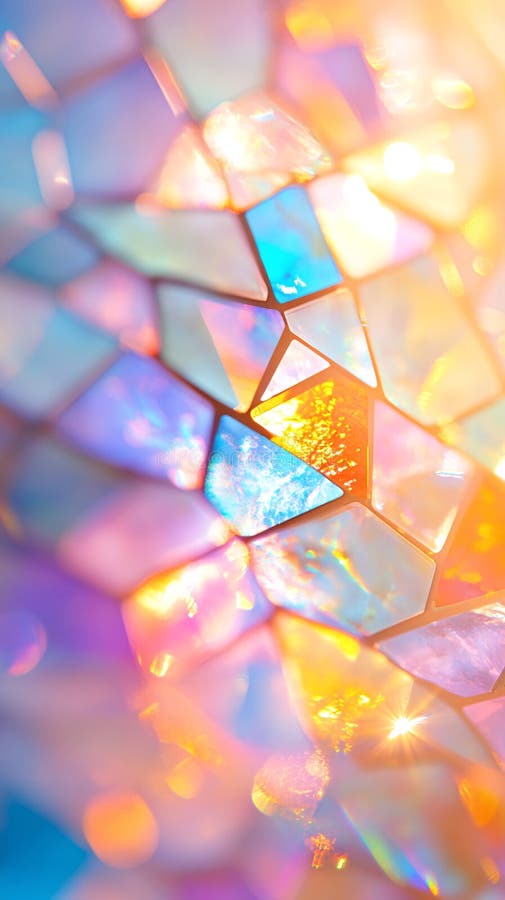 Vibrant Abstract Stained Glass Pattern in Bright Radiant Colors and ...