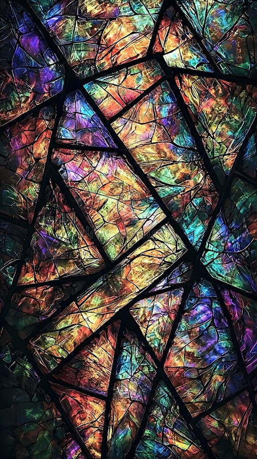 Vibrant Abstract Stained Glass Patterns Stock Illustration ...
