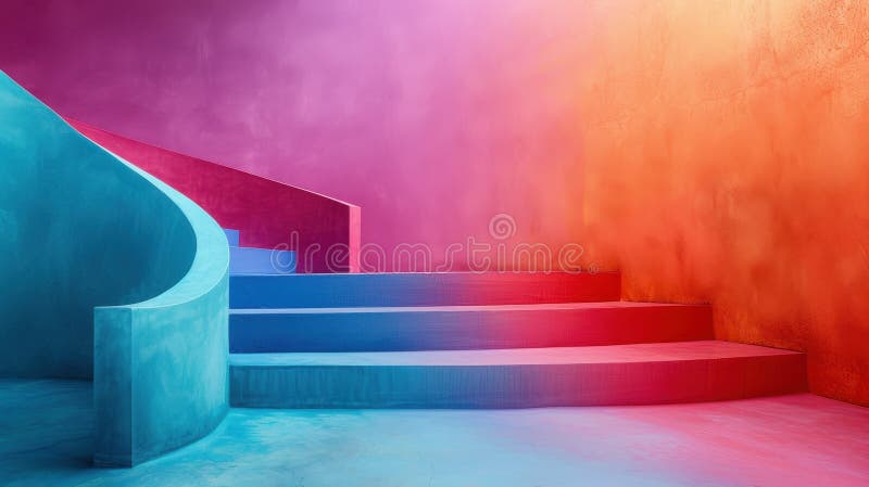 Vibrant Abstract Steps Create a Colorful Product Display Background in ...