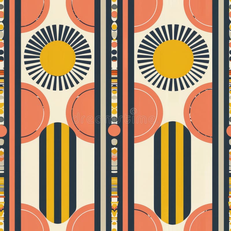 Vibrant Abstract Sun and Stripes Pattern Design Stock Image - Image of ...